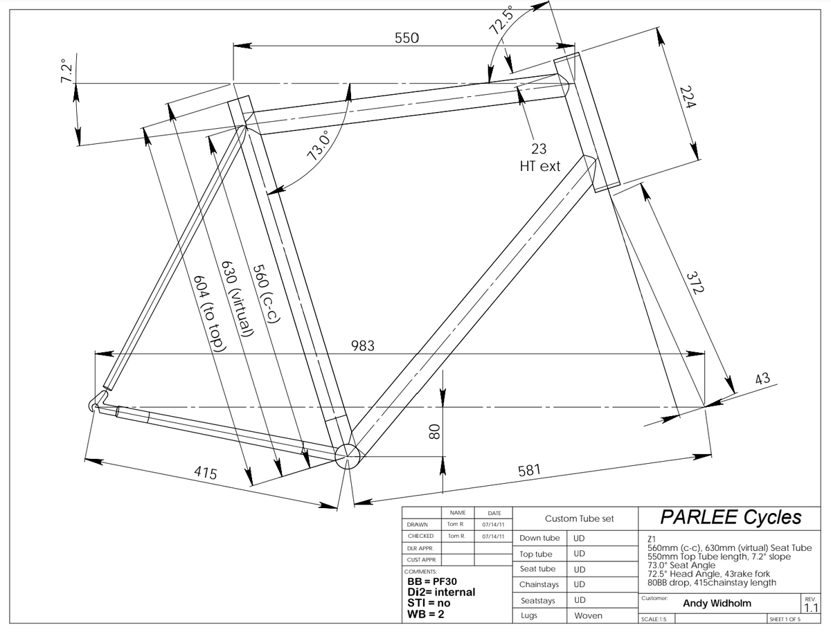 PARLEE Z-1 Rim Brake Custom Frameset – Blacksmith Cycle